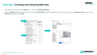 SPSS Statistics - Creating and Using Variable Sets in IBM SPSS Statistics.pptx | Technology ...