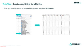 SPSS Statistics - Creating and Using Variable Sets in IBM SPSS Statistics.pptx | Technology ...