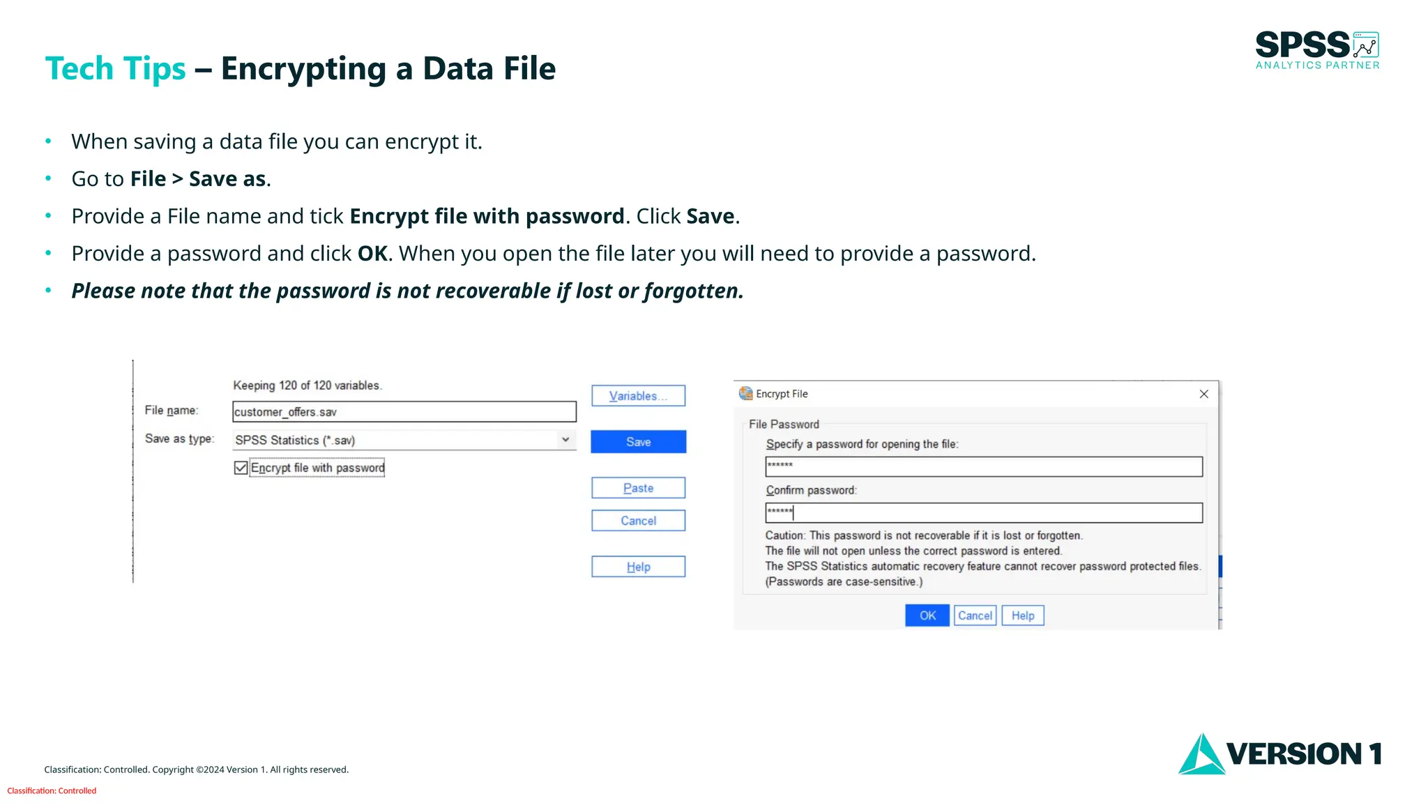 SPSS Statistics - Encrypting a Data File in IBM SPSS Statistics.pptx