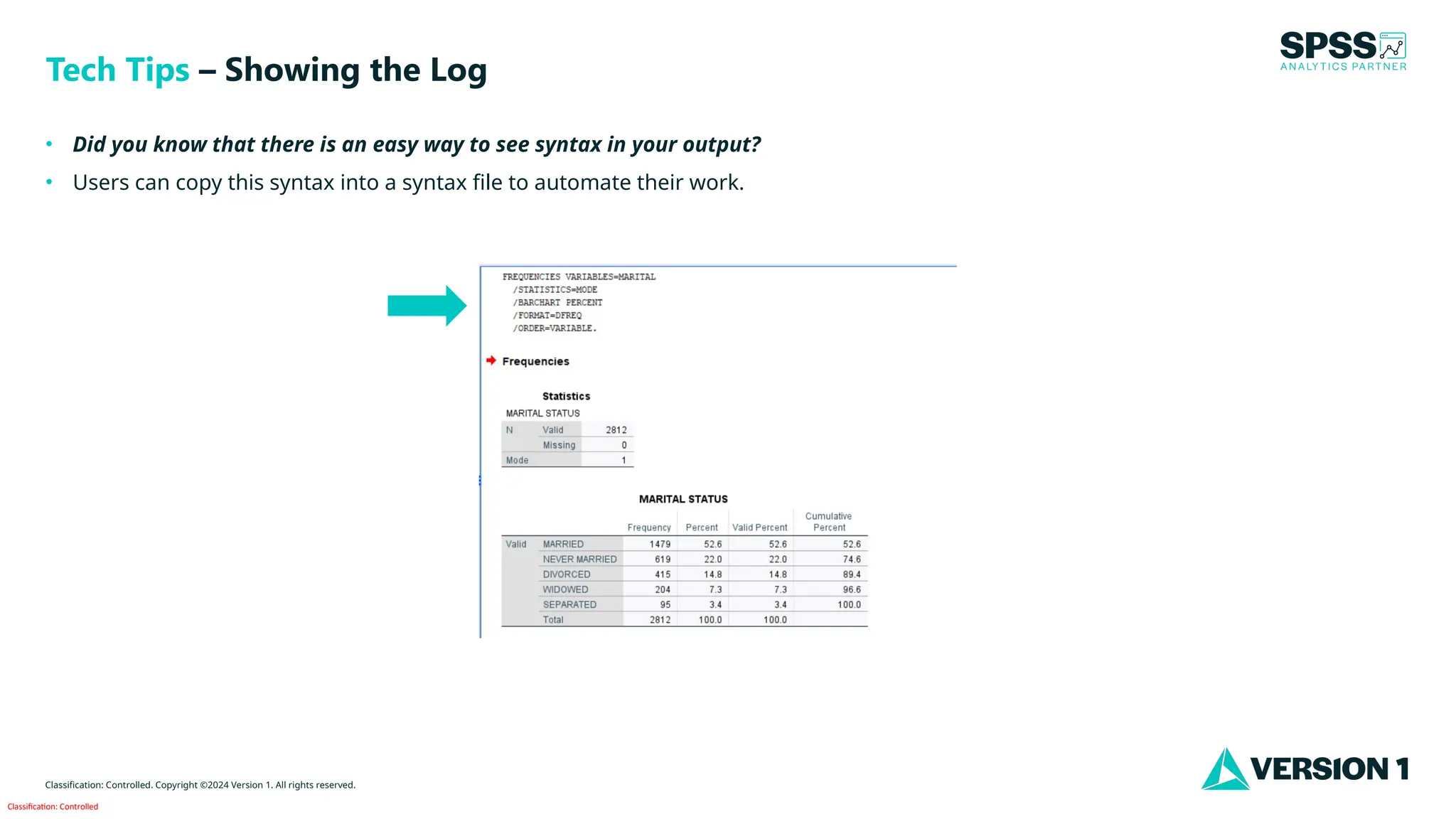 SPSS Statistics - Showing the Log in the Output in IBM SPSS Statistics.pptx