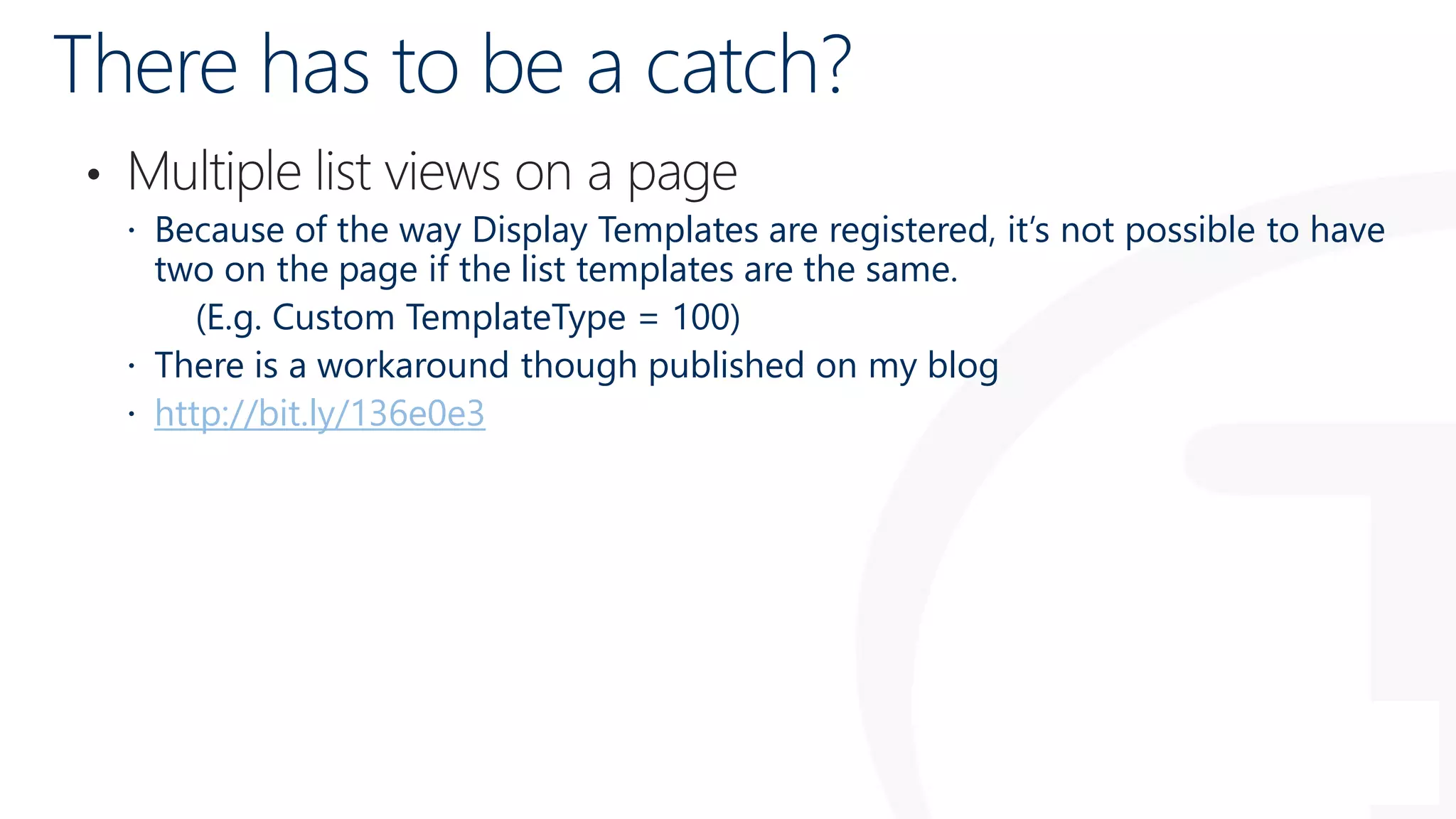 SPSSTHLM - Using JSLink and Display Templates for ITPros | PPT