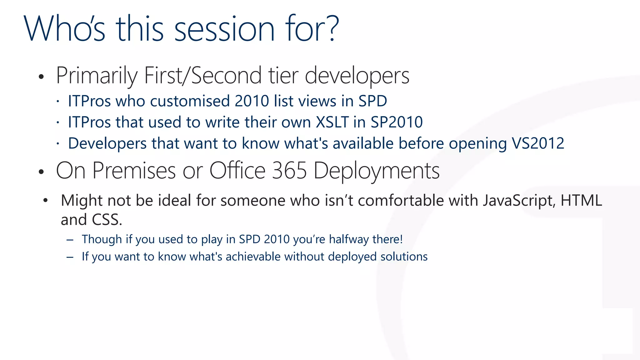 SPSSTHLM - Using JSLink and Display Templates for ITPros | PPT
