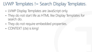 SPSSTHLM - Using JSLink and Display Templates for ITPros | PPT