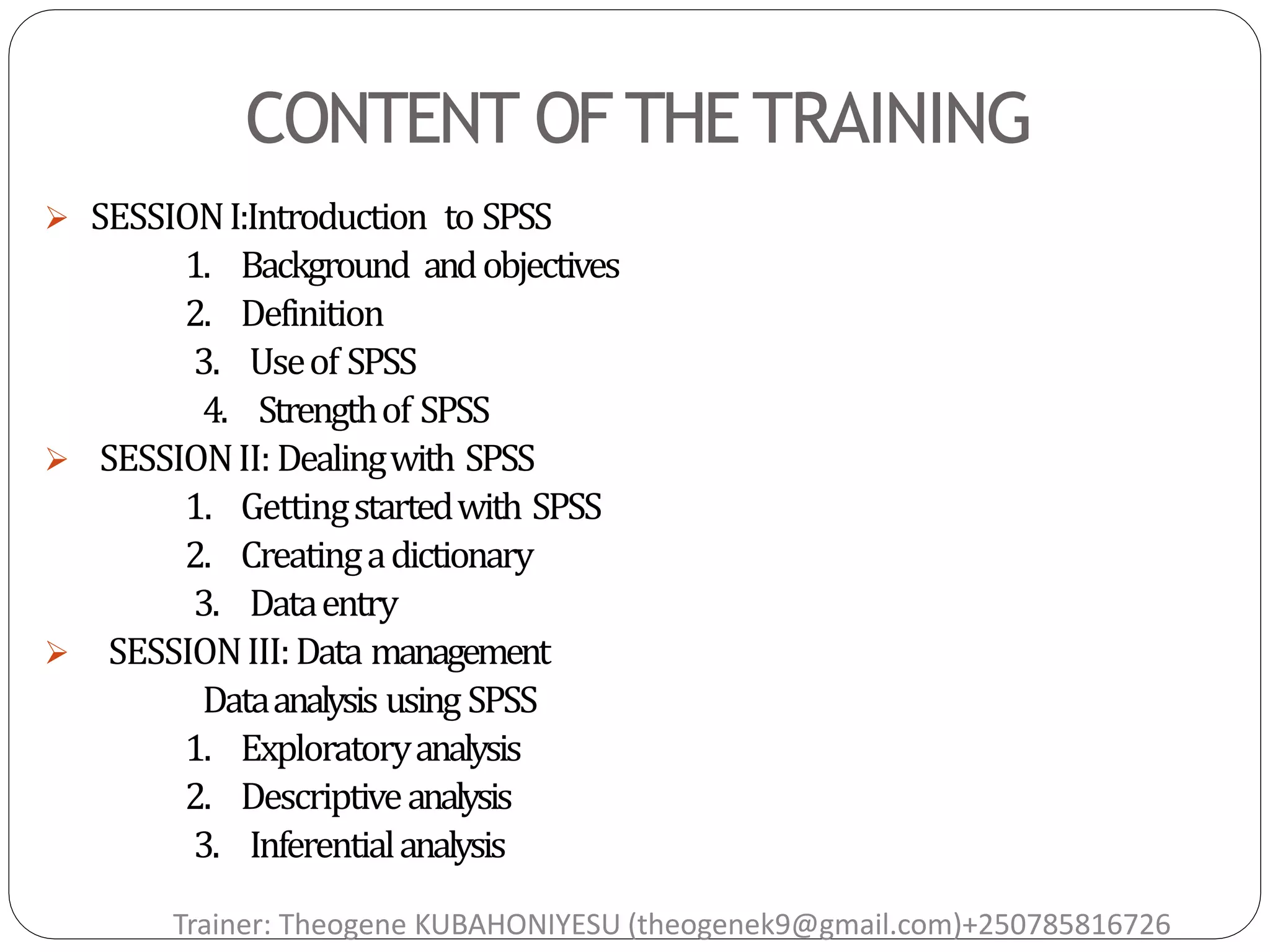 Spss training notes | PDF