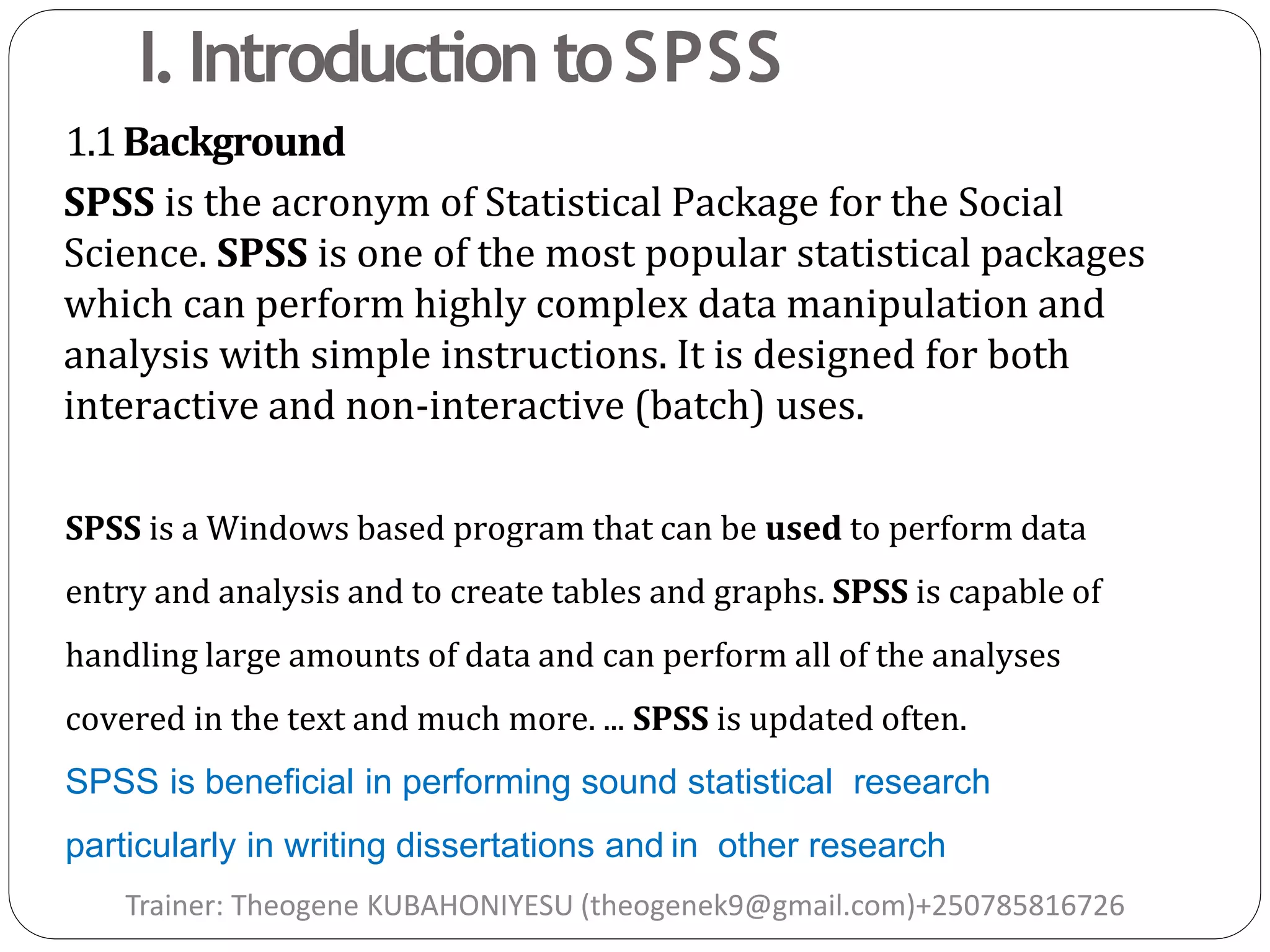 Spss training notes | PDF