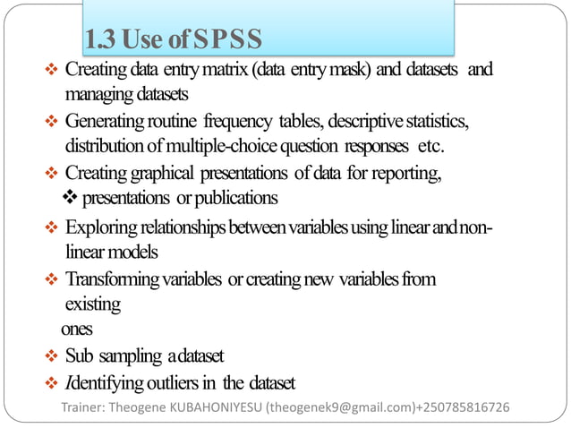 Spss training notes | PDF