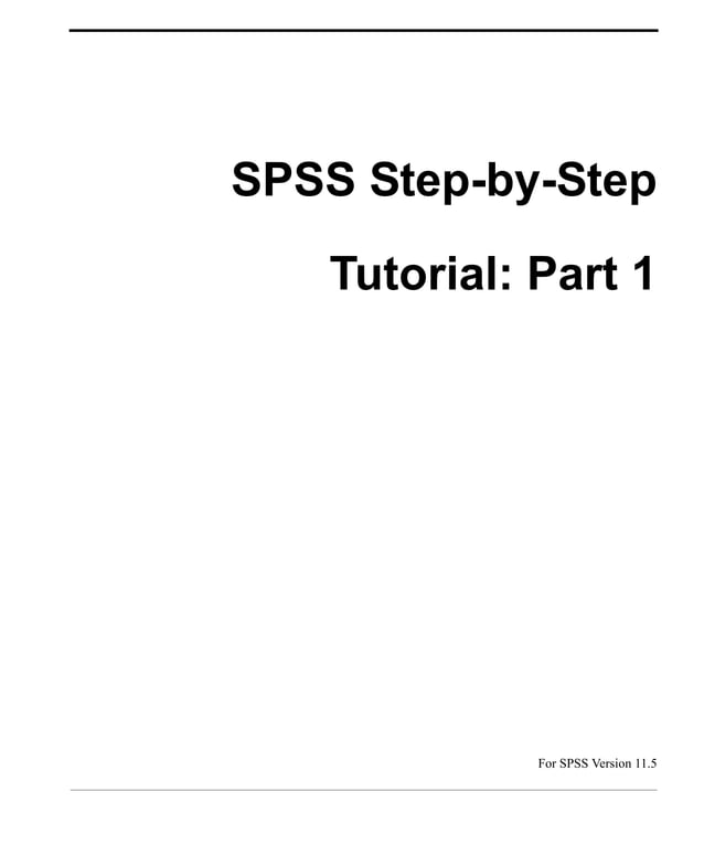 Spss tutorial 1 | PDF