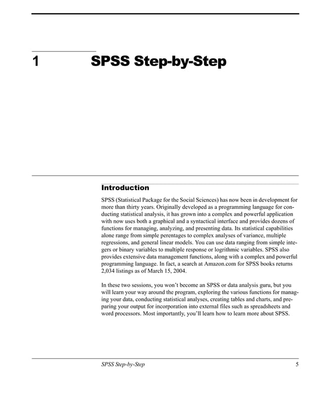 Spss tutorial 1 | PDF
