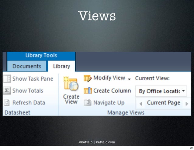 SPSSV - Docs without Folders: Organizing with SharePoint Content Types and Metadata | PPT