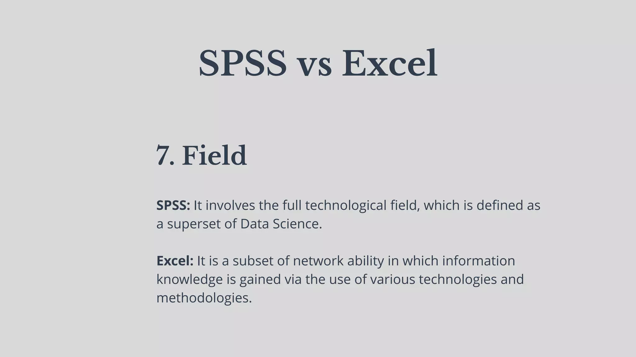Spss vs excel | PPTX