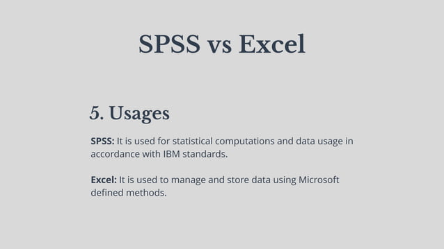 Spss vs excel | PPTX