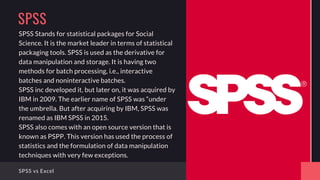 Spss vs excel which one is the best tool for statistics | PDF