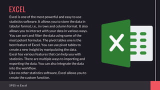 Spss vs excel which one is the best tool for statistics | PDF