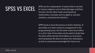 Spss vs excel which one is the best tool for statistics | PDF