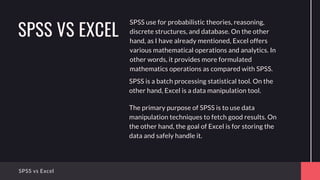 Spss vs excel which one is the best tool for statistics | PDF