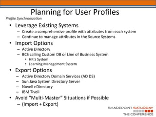 Spstc2011 Getting the Most from SharePoint's User Profiles | PPT