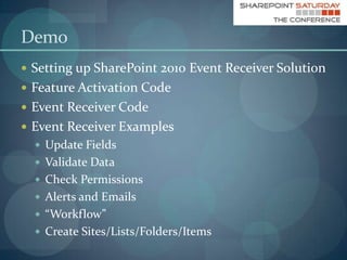 SPSTCDC 2011 SharePoint Event Receivers | PPT