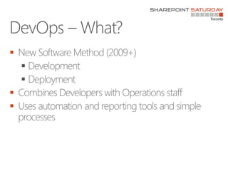 DevOps for SharePoint (What, Why, How) | PPTX