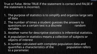 Summative Test about Statistics and Probability | PPTX