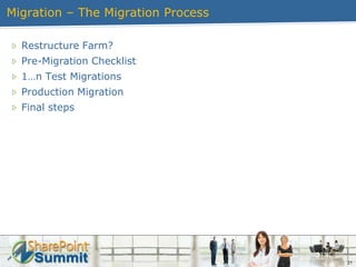 SharePoint 2010 Summit - Stress Free Migration | PPT