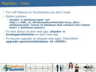 SharePoint 2010 Summit - Stress Free Migration | PPT