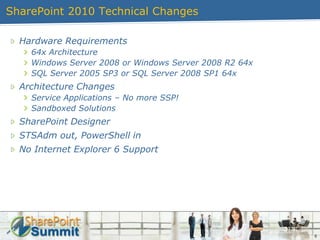 SharePoint 2010 Summit - Stress Free Migration | PPT
