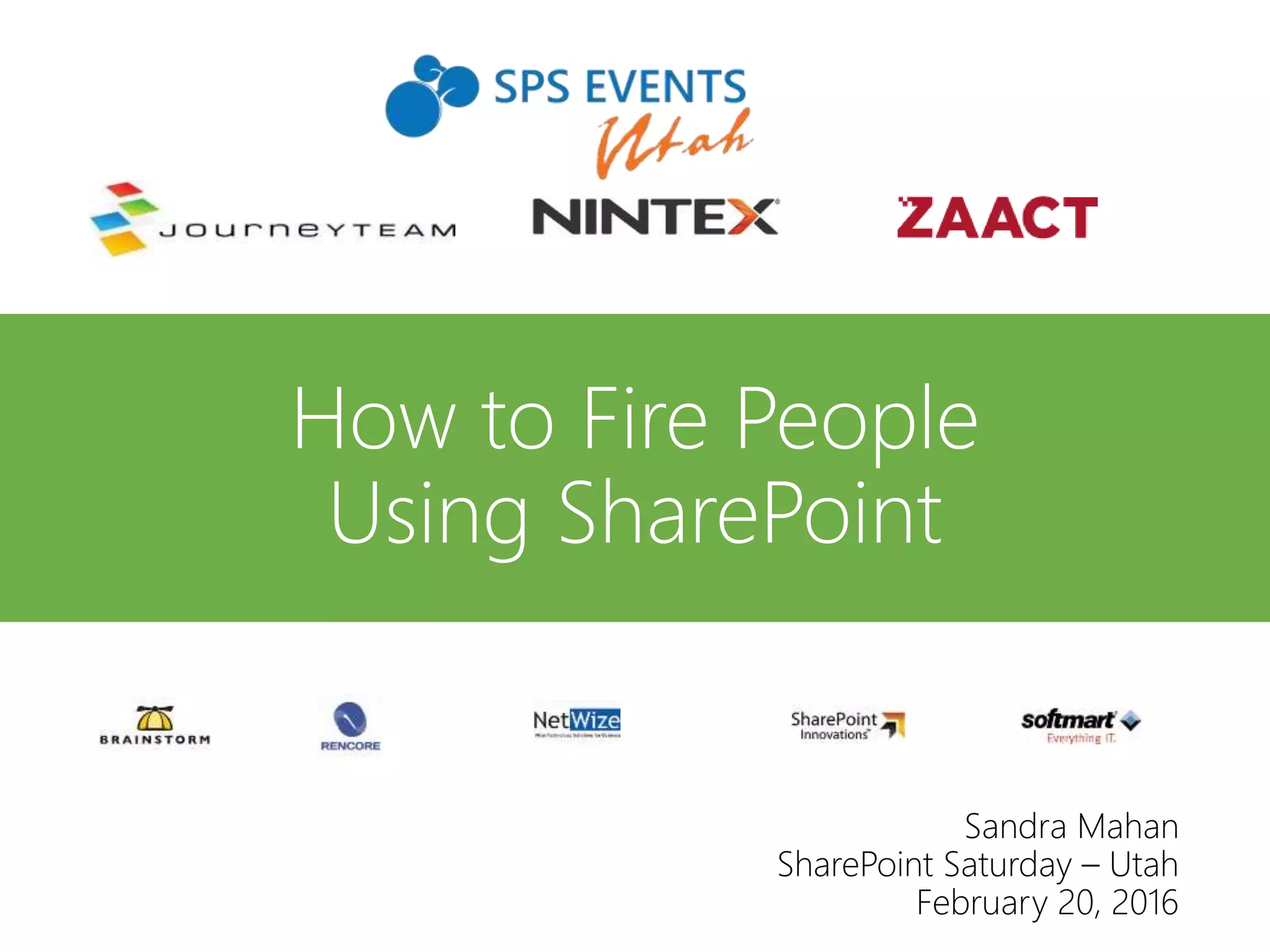 How to Fire People with SharePoint | PPTX