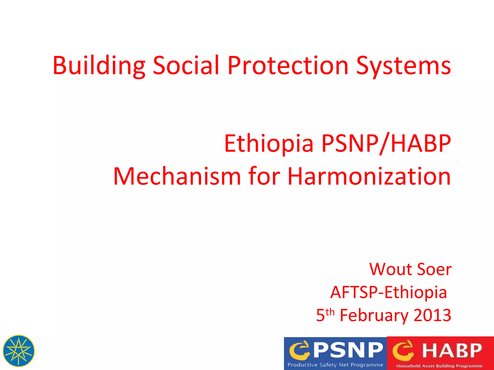 Building Social Protection Systems: Mechanism for Harmonization ...