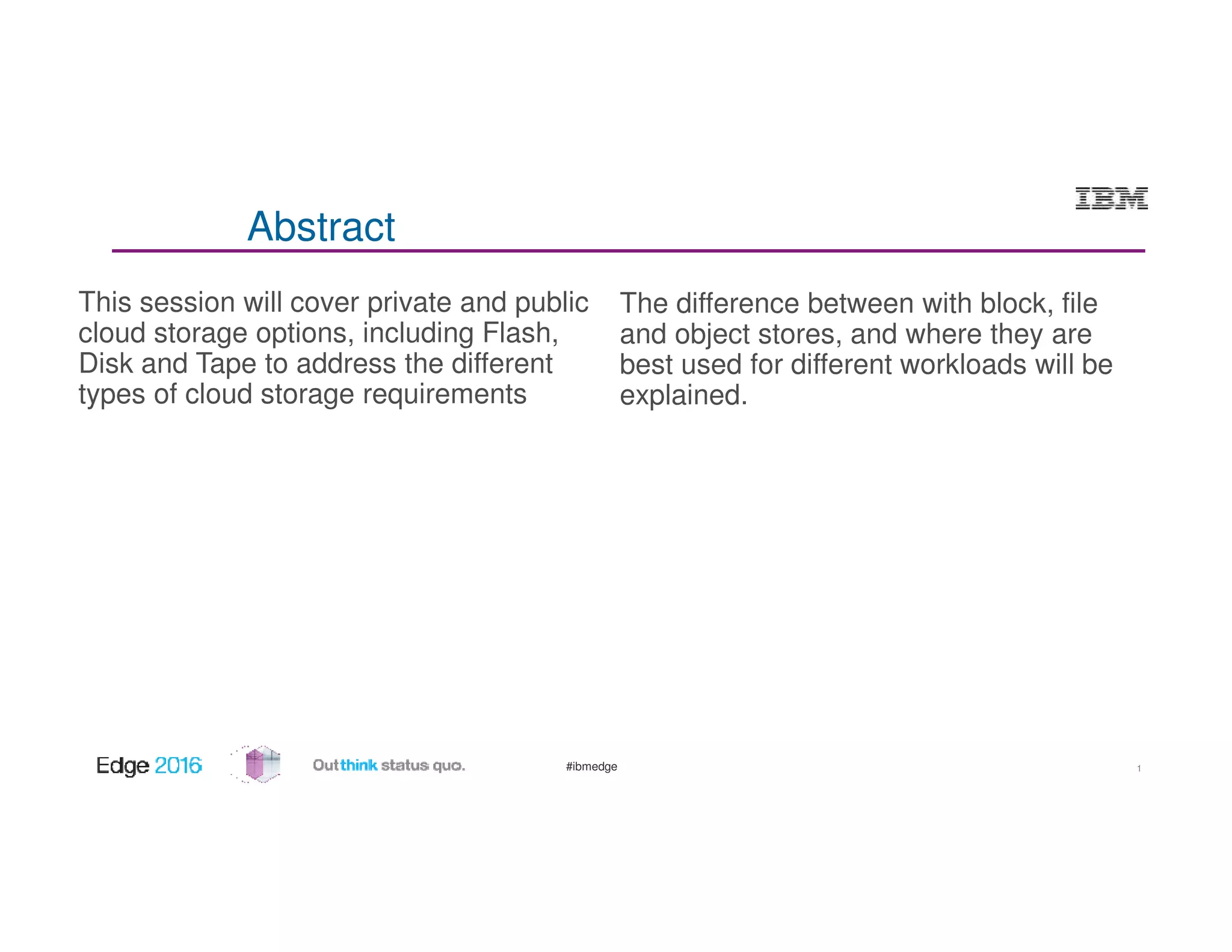 IBM's Cloud Storage Options | PDF