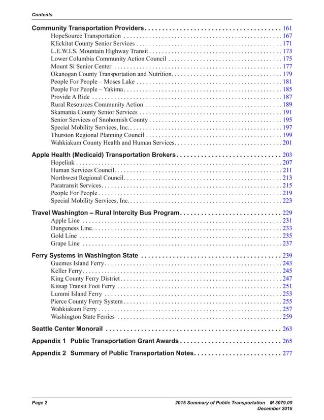 WSDOT 2015 Summary of Public Transportation | PDF | Rail Travel ...