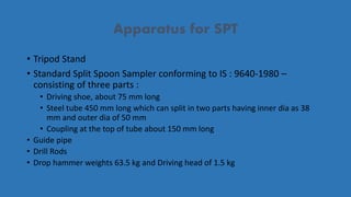 Standard Penetration Test for soils | PPTX