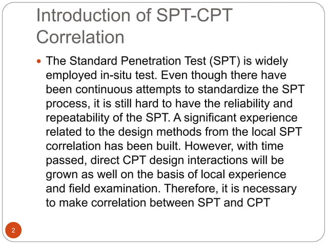 Spt cpt correlation | PPTX