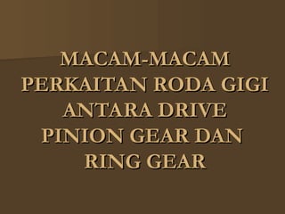 PENGETAHUAN DIFFERENTIAL ATAU GARDAN MOBIL | PPT