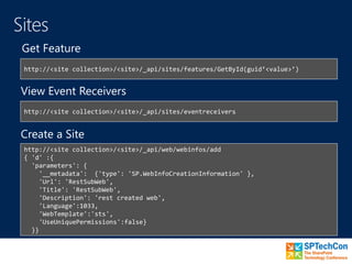 SPTECHCON - Get Some REST - Taking Advantage of the SharePoint 2013 REST API | PDF | Web ...