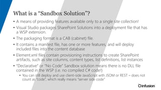 SharePoint 2013 Sandbox Solutions for On Premise or Office 365 | PPTX
