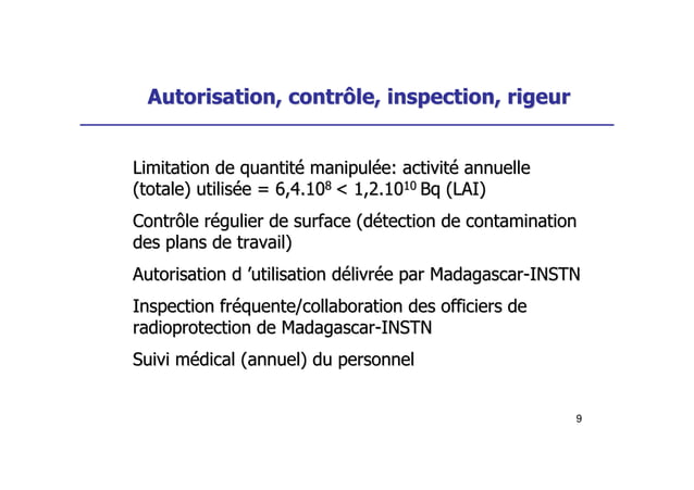 Pratique de la radioprotection et utilisation de radioéléments | PPT