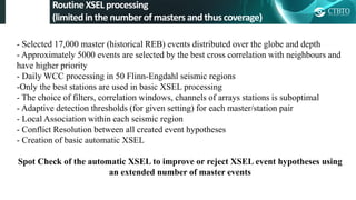 Automatic and interactive spot check of the IDC bulletins (REB, SEL3 ...