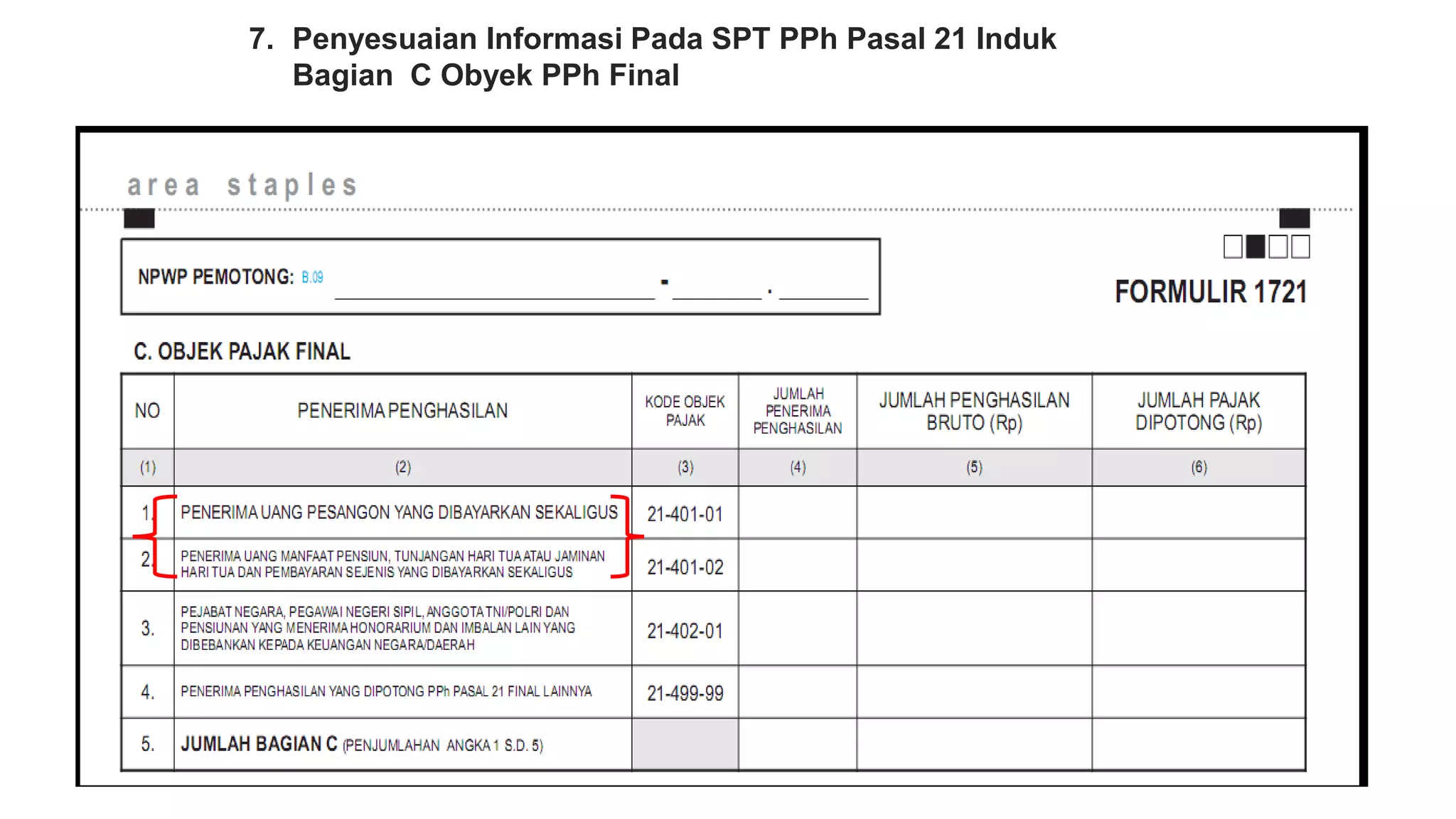 SPT Masa PPh Pasal 21 per 14 tahun 2013 | PPTX