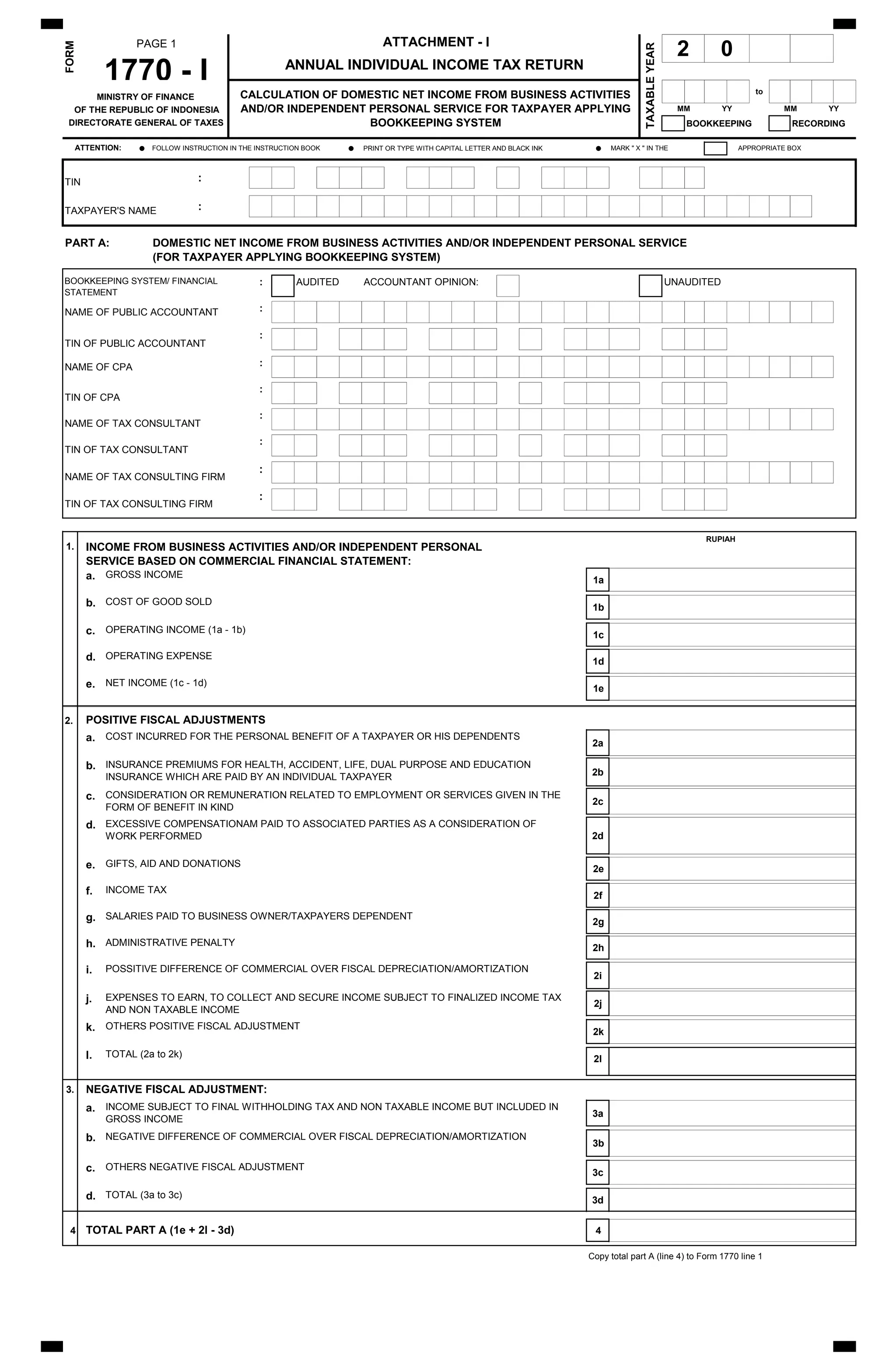 Spt tahunan pph wajib pajak orang pribadi formulir 1770 | PDF