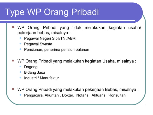 Spt tahunan wp orang pribadi | PPT