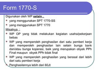 Spt tahunan wp orang pribadi | PPT