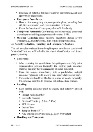 Standard Penetration Test - Report | Geotechnical Engineering | PDF