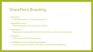 SharePoint 2013 Branding | PPTX | Web Design and HTML | Internet