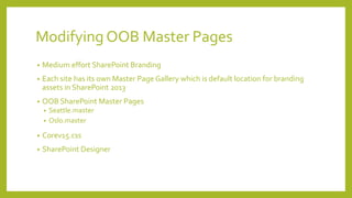 SharePoint 2013 Branding | PPTX | Web Design and HTML | Internet