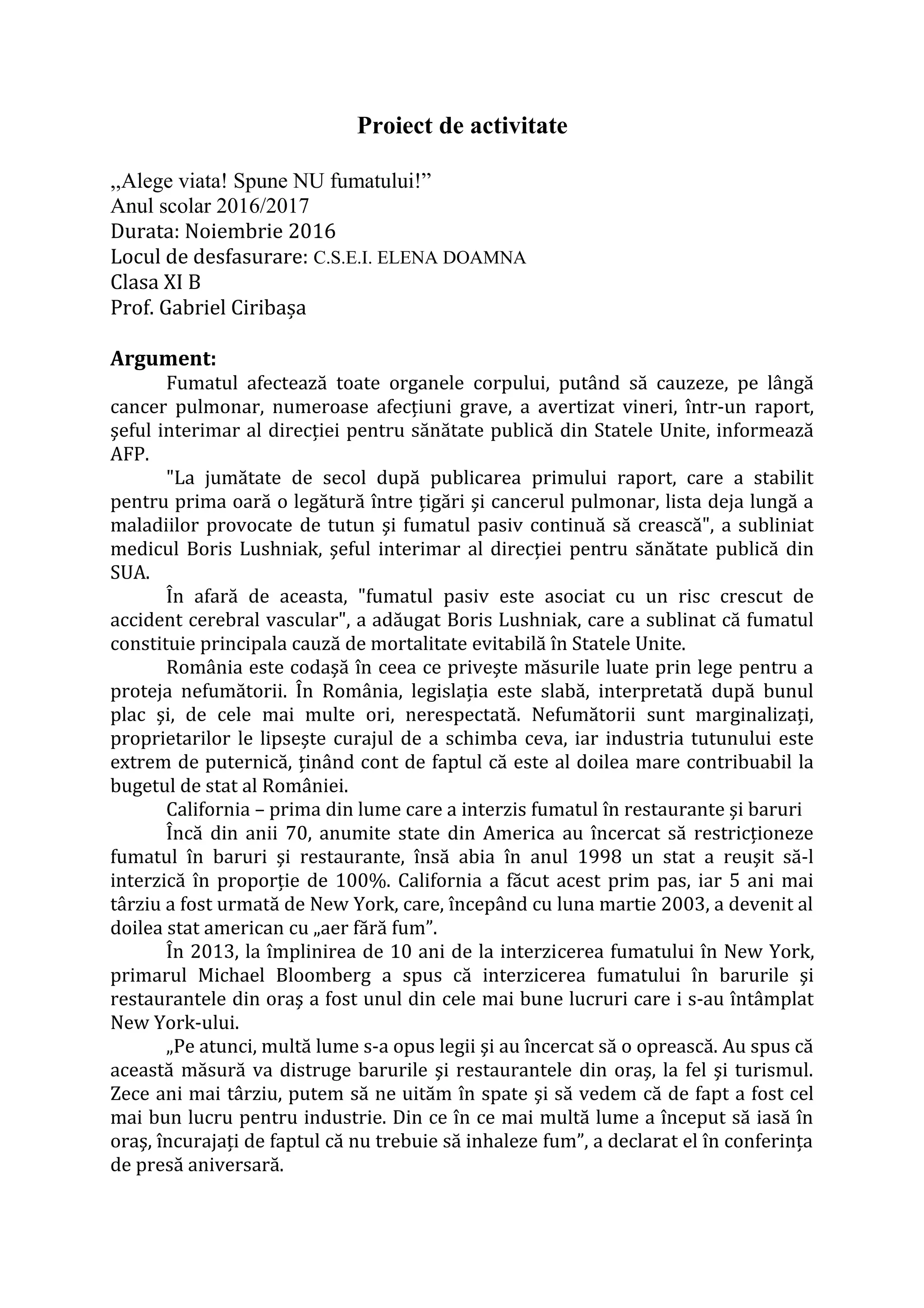 Spune nu fumatului | DOC