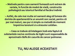 Spune nu tutunului! | PPT