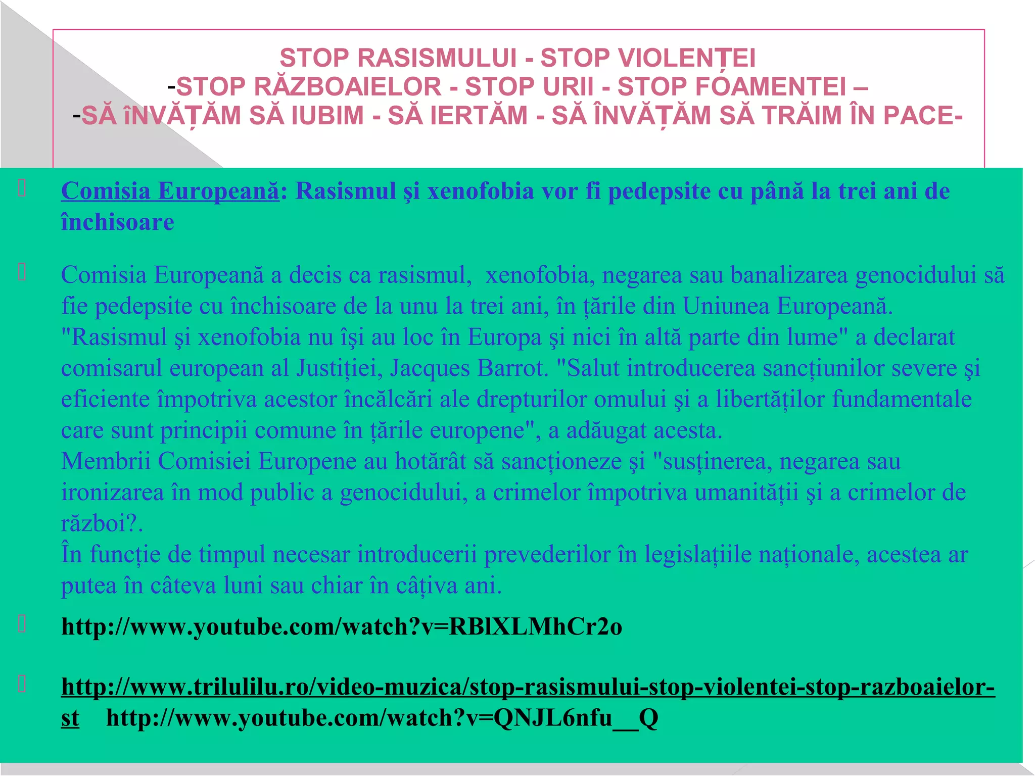 Spune stop rasismului | PPT