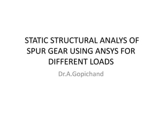 Spur Gear.pdf report with brief introduction | PPT