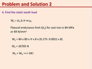 Spur gear problem and solution | PDF