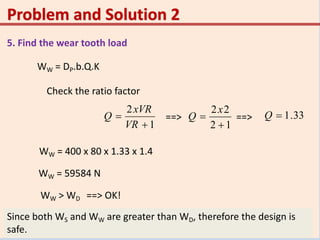 Spur gear problem and solution | PDF
